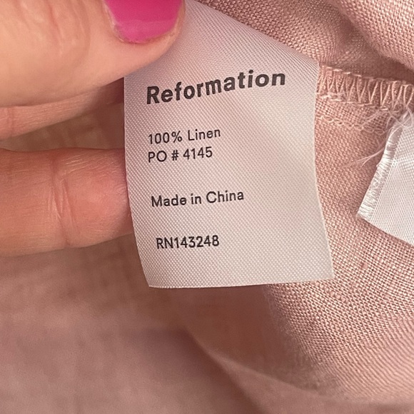 Reformation | Tops | Reformation Emmie Blush Pink Linen Cami Camisole ...